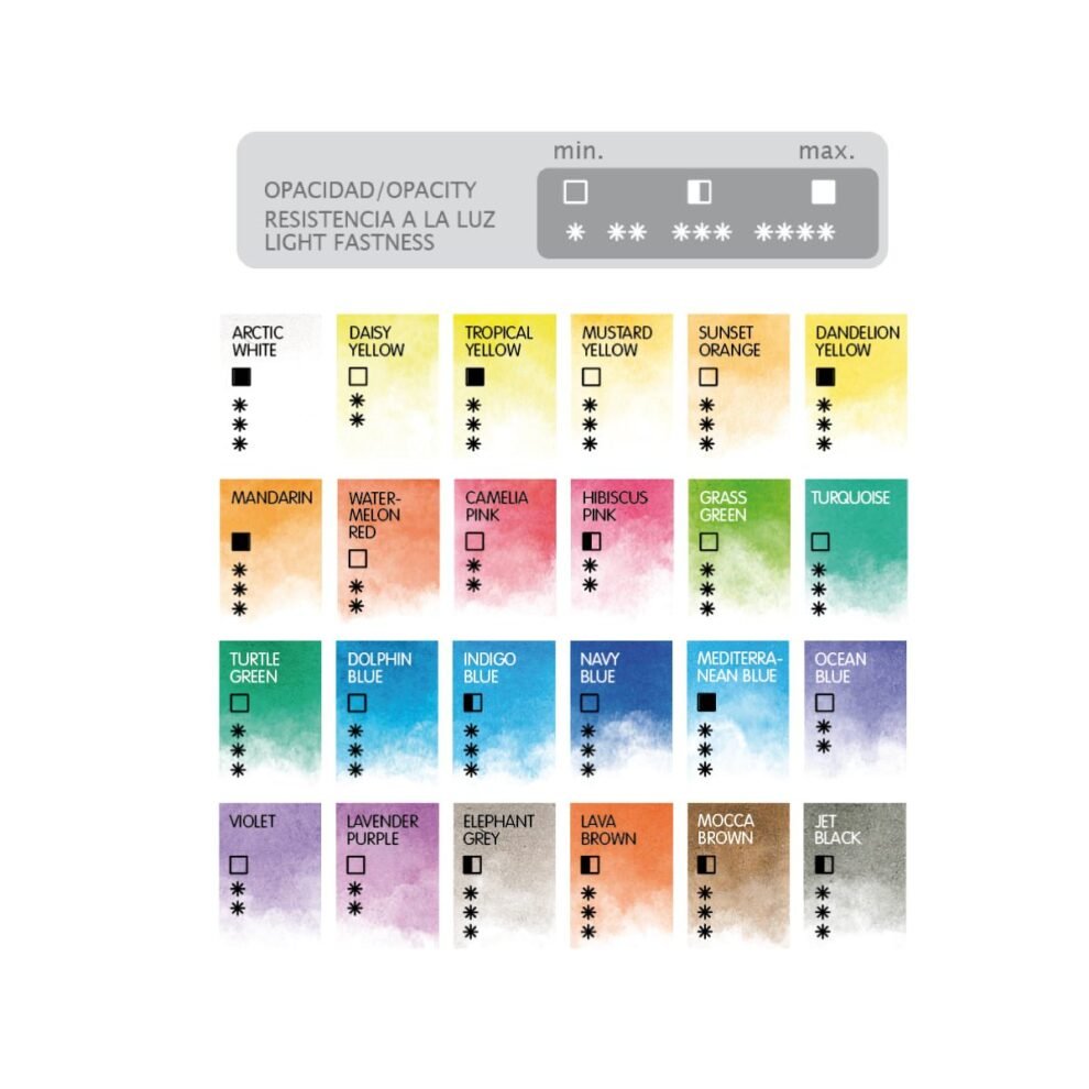 Milan Watercolor Refills Half Pan - 24 Single Colors